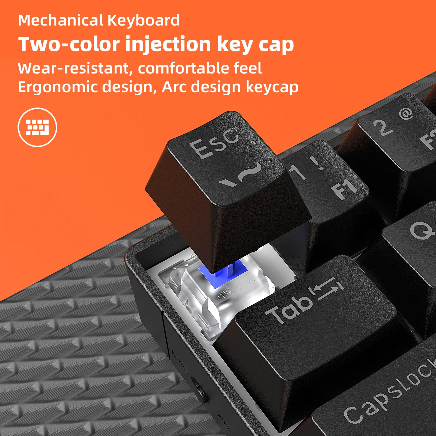 Professional Gamer Blue Switches 60 Percent Gaming Keyboard 61 Keys ...