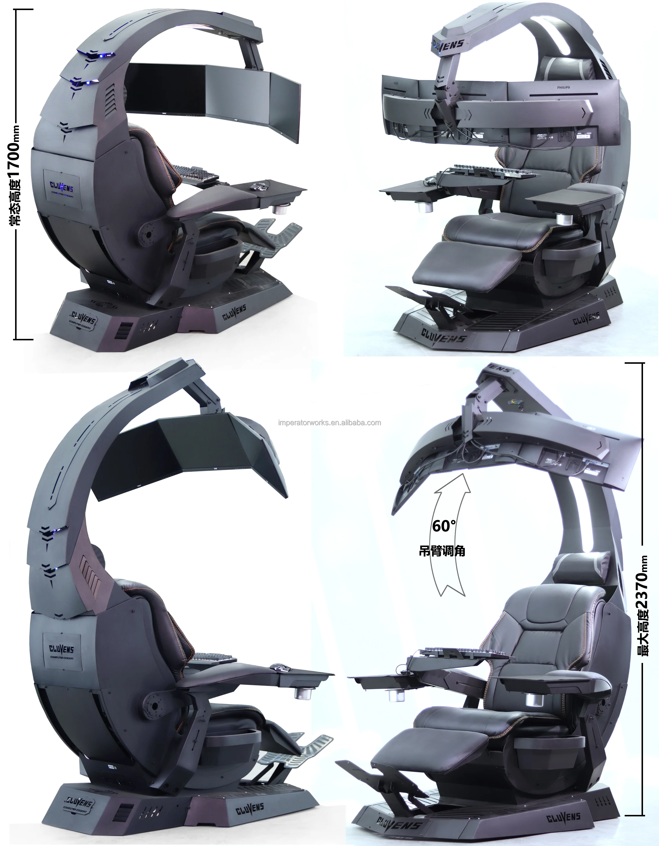 Cluvens Manticore Ergonomic Leather Chair with Memory Foam ...
