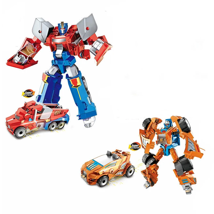 Hs Kids Educational Plastic Transformation Electric Deformation Car ...