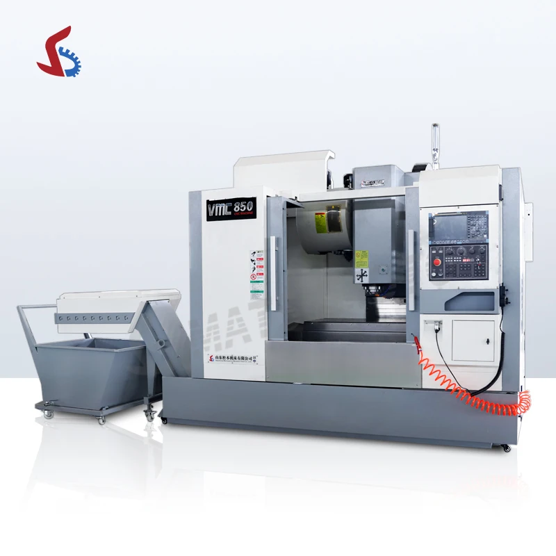 Vertical milling machine machining center with chip removal machine ...