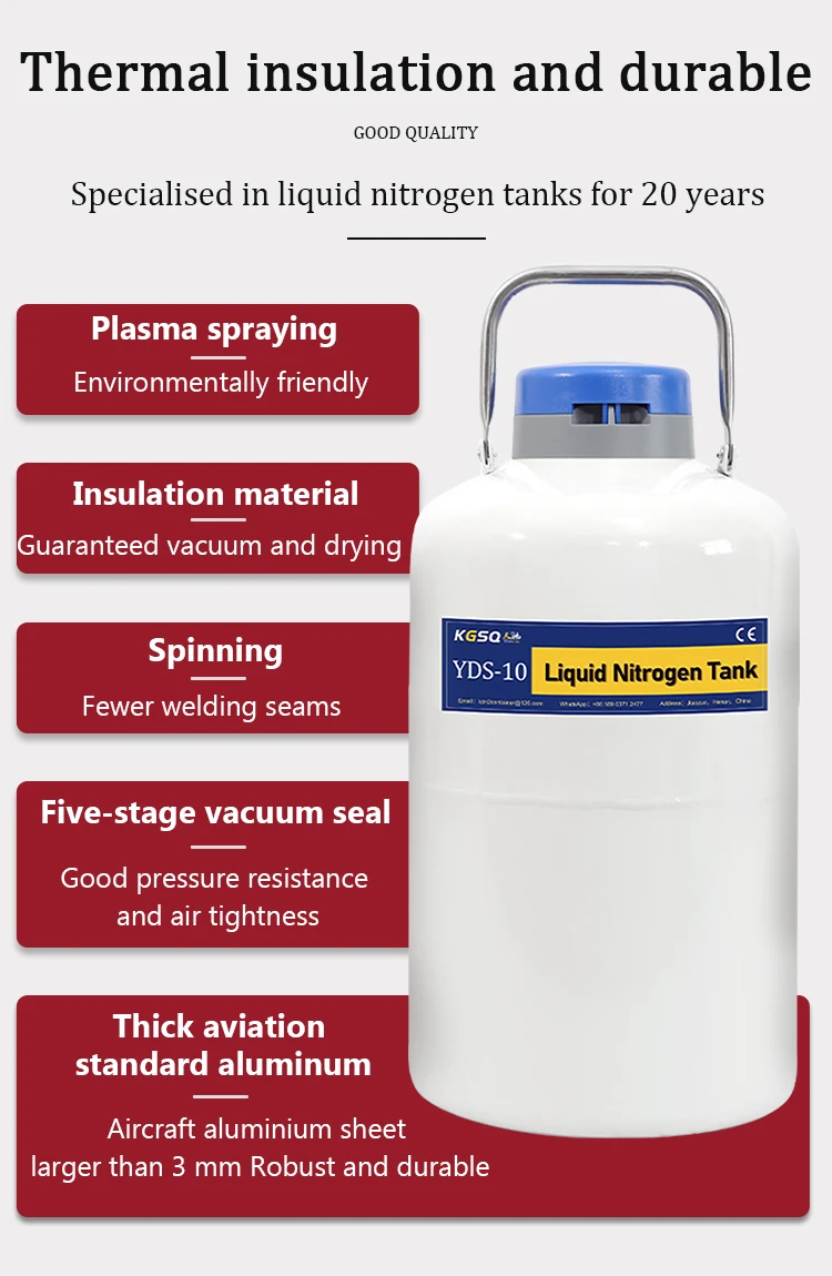 Small Dewar Vessel Flask 6L - Portable Liquid Nitrogen Container