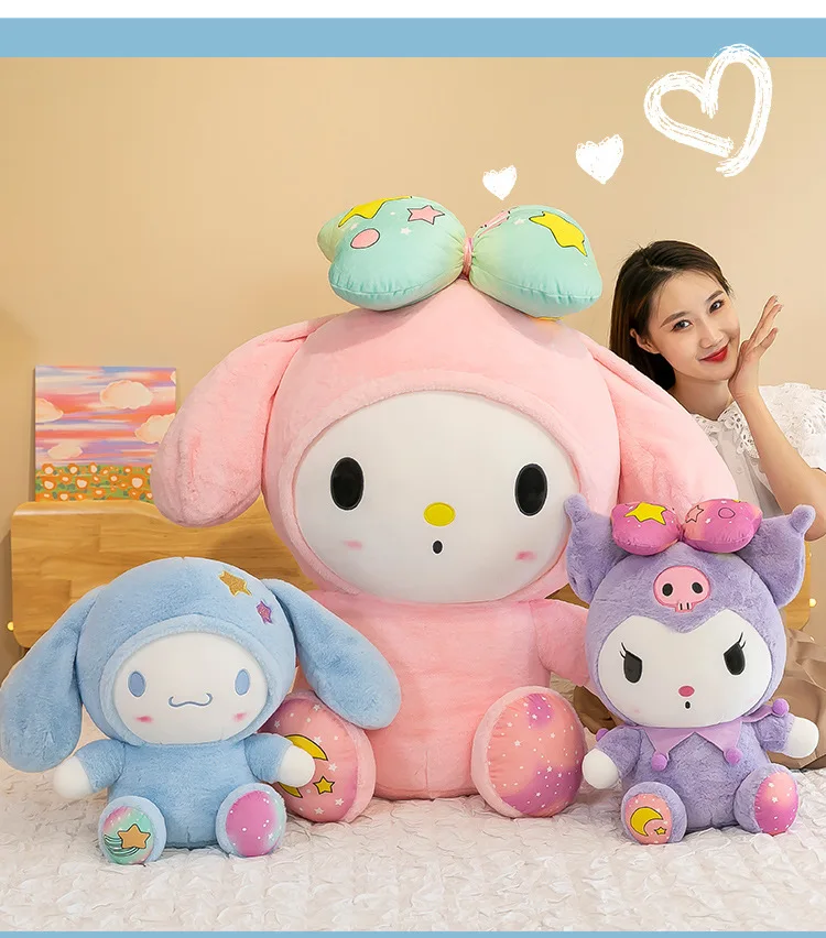Hot Pink Blue Sanrio Kuromi Melody Plush Toy Luminous Kuromi Sanrio ...