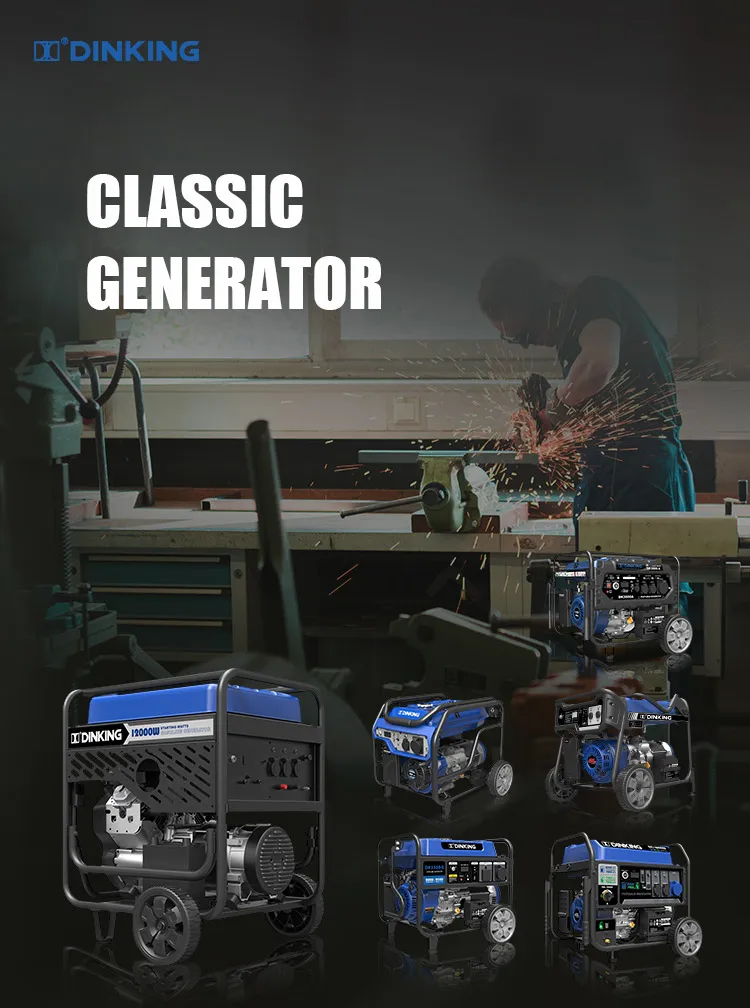 Dinking 5000w Single Phase Open Frame Gasoline Generator 5kw With ...