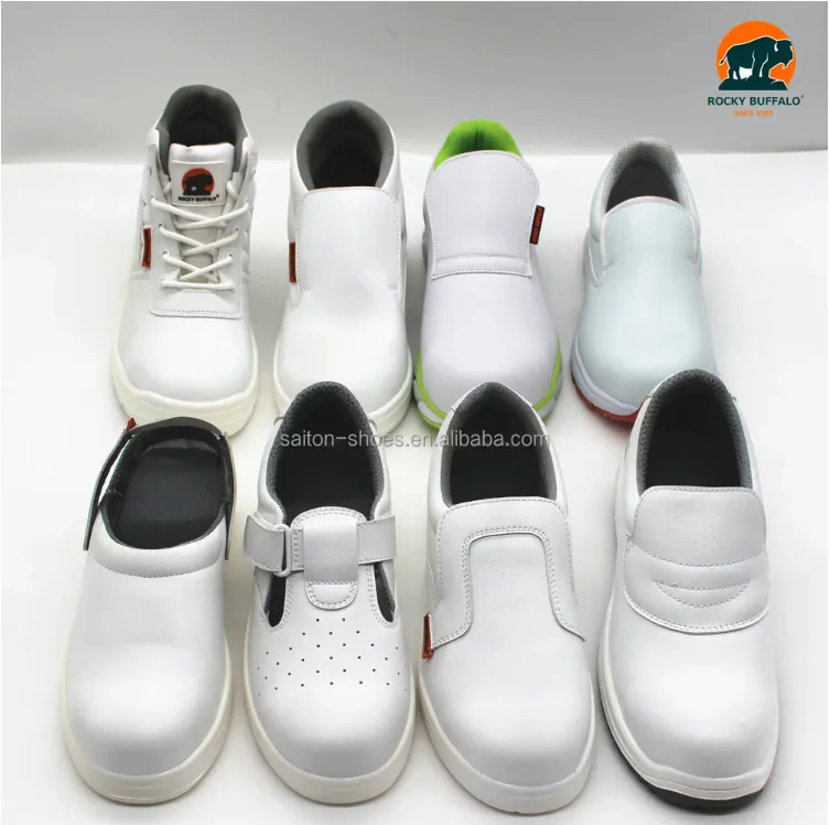 White Micro Fiber Esd Cleanroom Slip On Work Shoes Chemical Resistant ...
