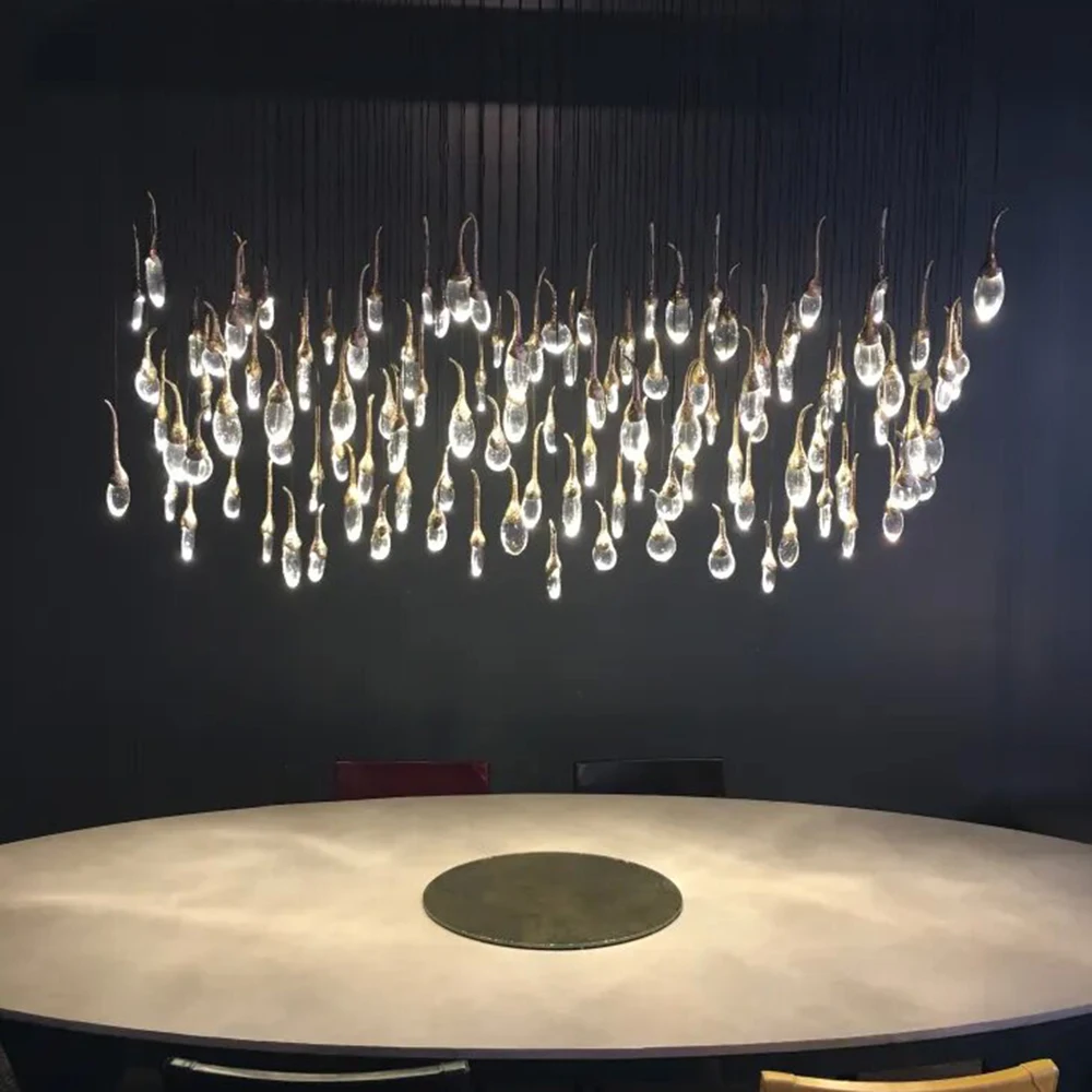 Luxury Custom Ceiling Decor - Modern Raindrop Chandelier