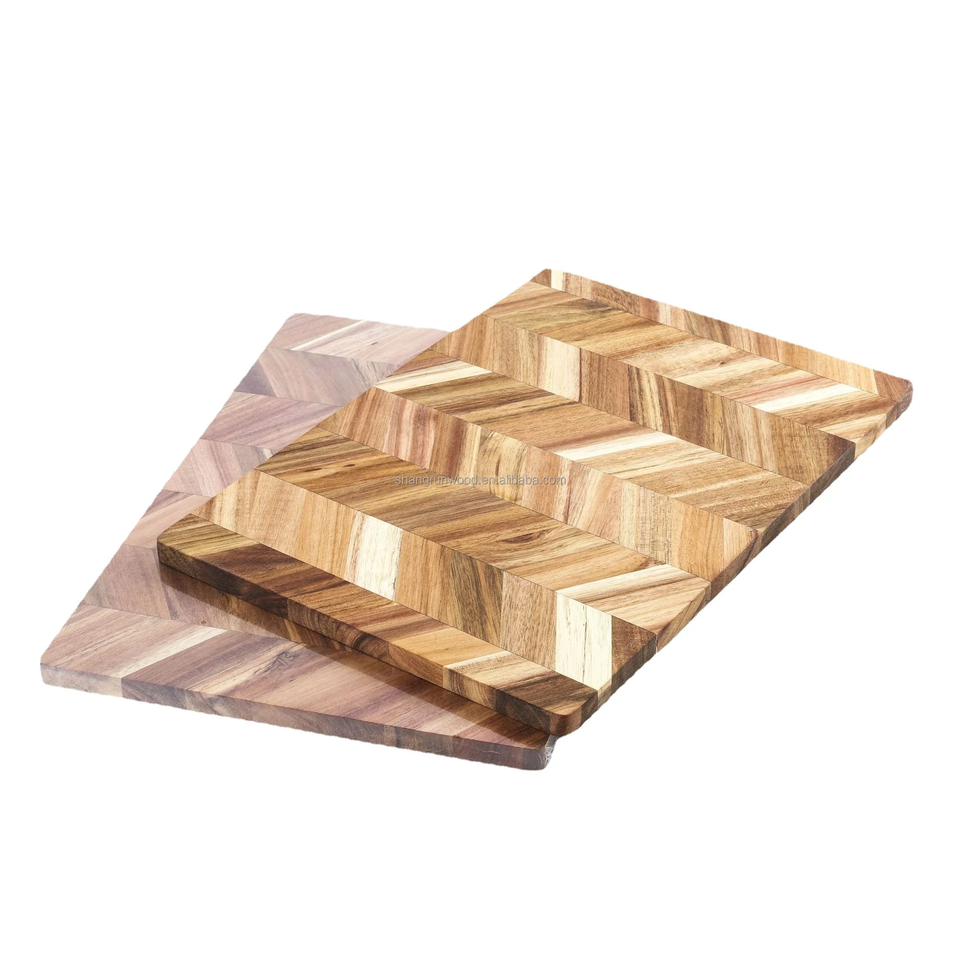 Solid Wood Bias Spliced Patterned Chopping Board Acacia Wood Kitchen ...