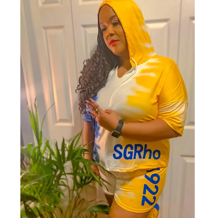 Inspired Sorority Tie Dye Lounge Set PJS Sigma Gamma Rho Sleepcoat Blue ...