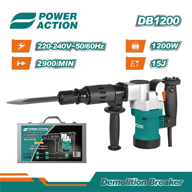 Power Action DB1200 - 1200W Demolition Breaker Hammer Drill