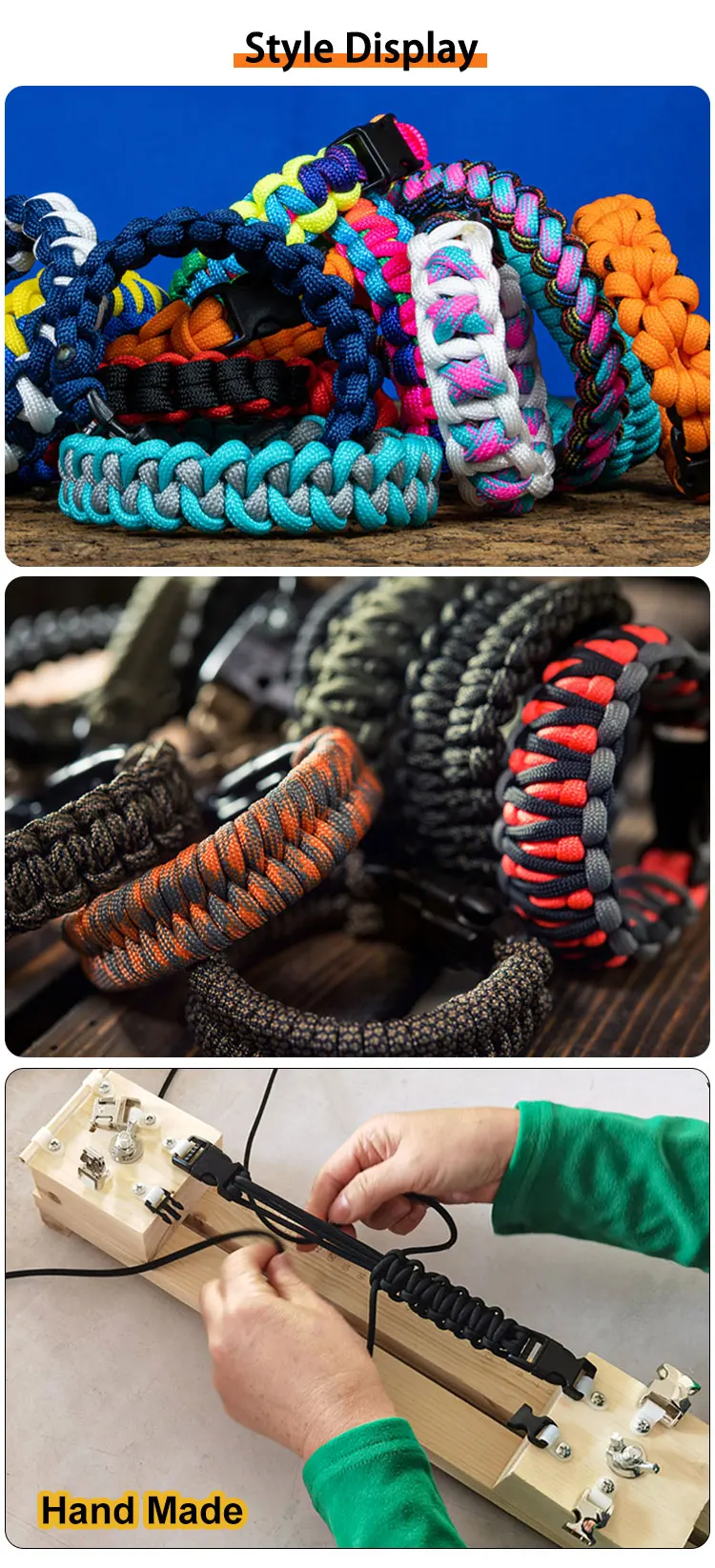 Baiyuheng Outdoor Hiking New Custom logo Braid Nylon 550 Paracord ...
