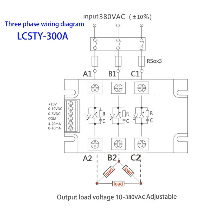 Three Phase 380v Scr Power Controller 300a Scr Power Voltage Regulator ...