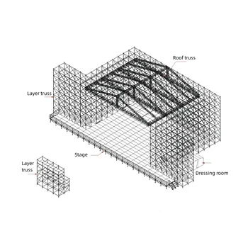 Steel Layer Scaffolding Truss System Iron Layer Assemble Stage For ...