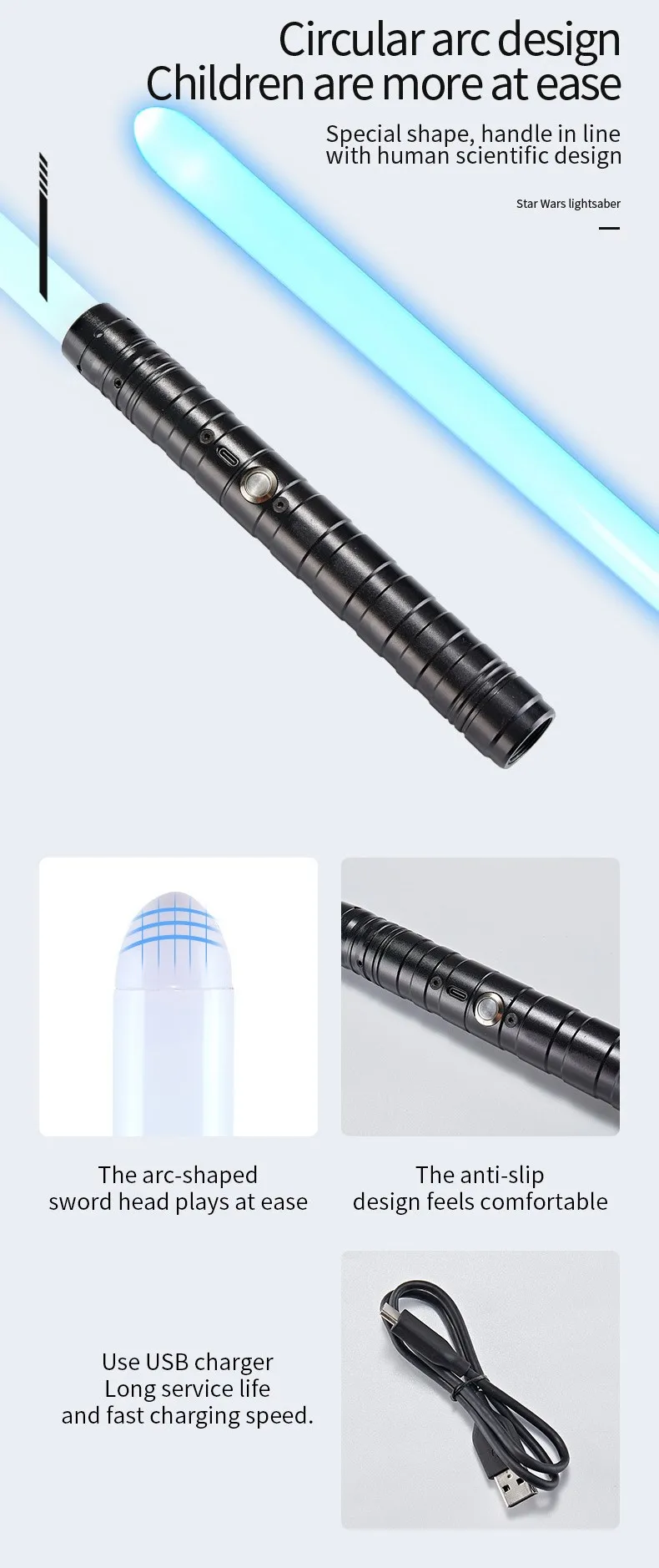 2 In 1 Metal Rainbow Led Light Up Flashing Sword Toys Double Sword ...