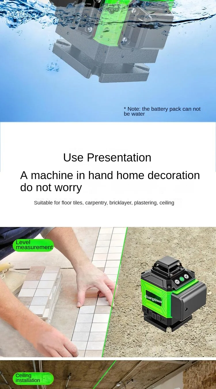 High Precision Laser Levels - FCC CE Certified 360° Autonivelant 3D