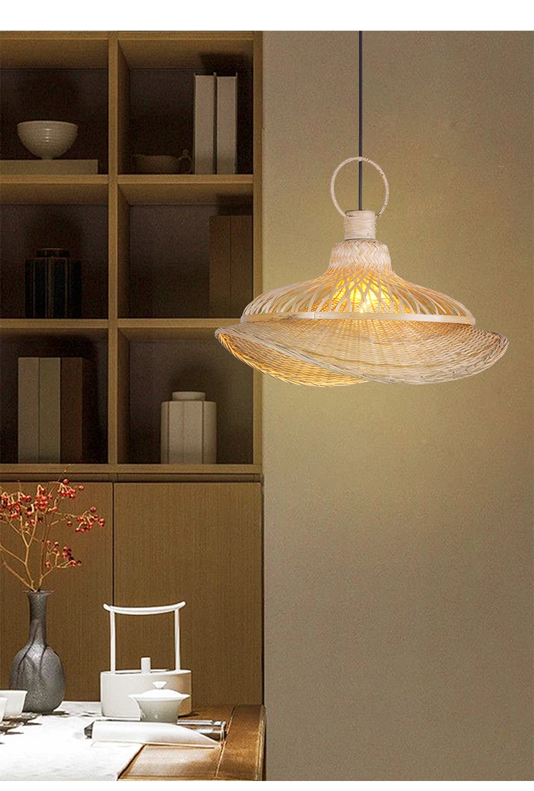 New Design Bamboo Handcraft Lampshade Handmade Wicker Rattan Pendant ...