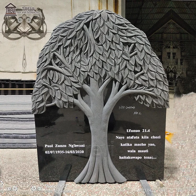 High Quality Granite Tree Shaped Headstone - Customized Design