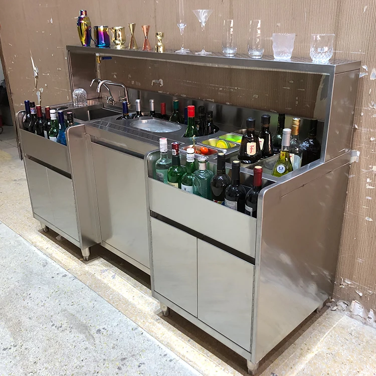 YITUO Cocktail Bar Station - Portable & LED Lit Prep Table