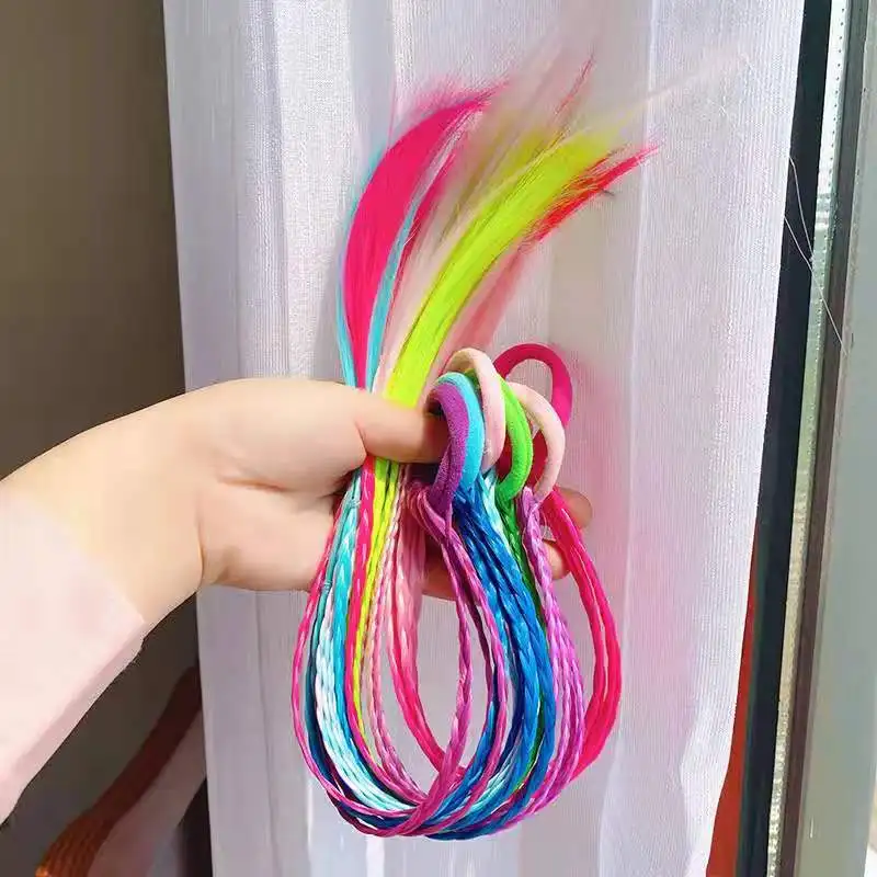 Cute Kid Ponytail Holder Ombre Color Hair Tie Girls Sweet Hair ...