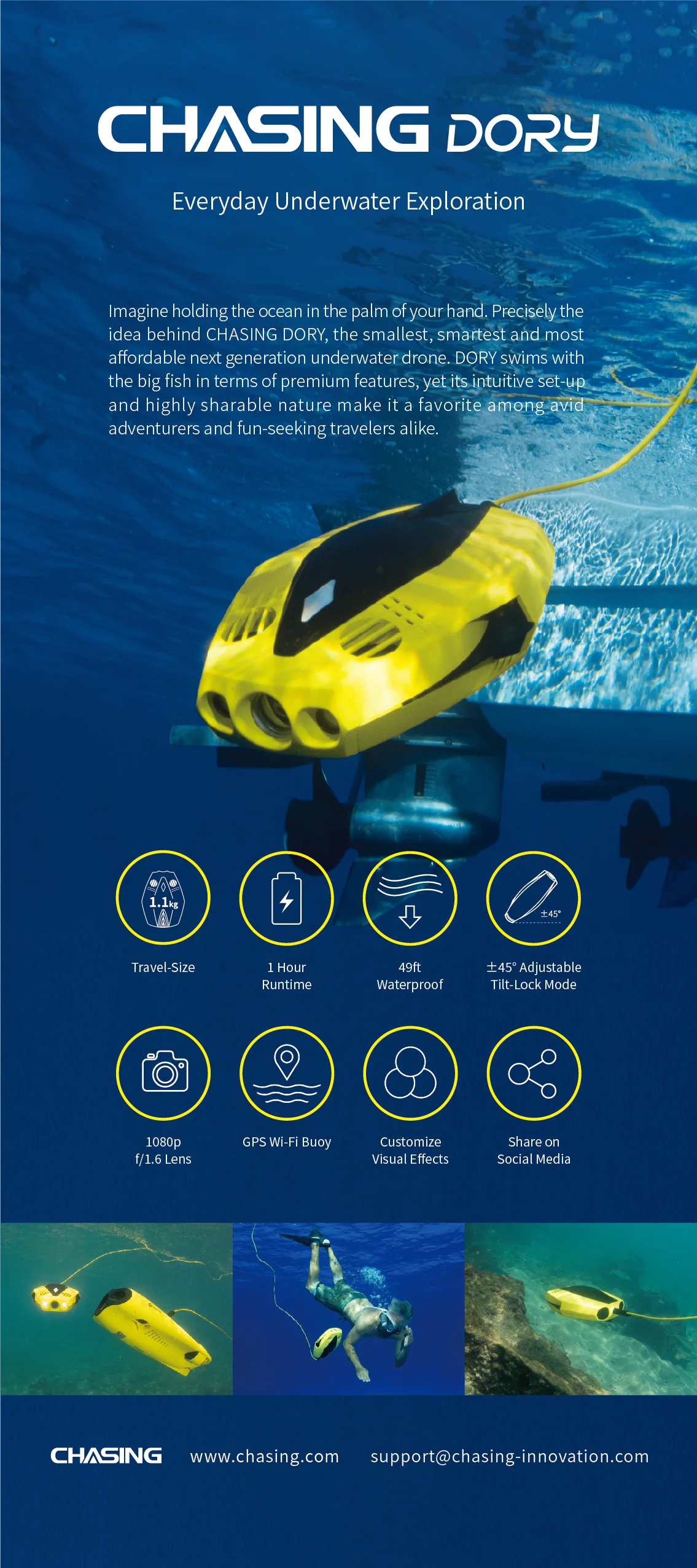 Selling Diving Equipment Chasing Dory Underwater Waterproof Drones Real ...