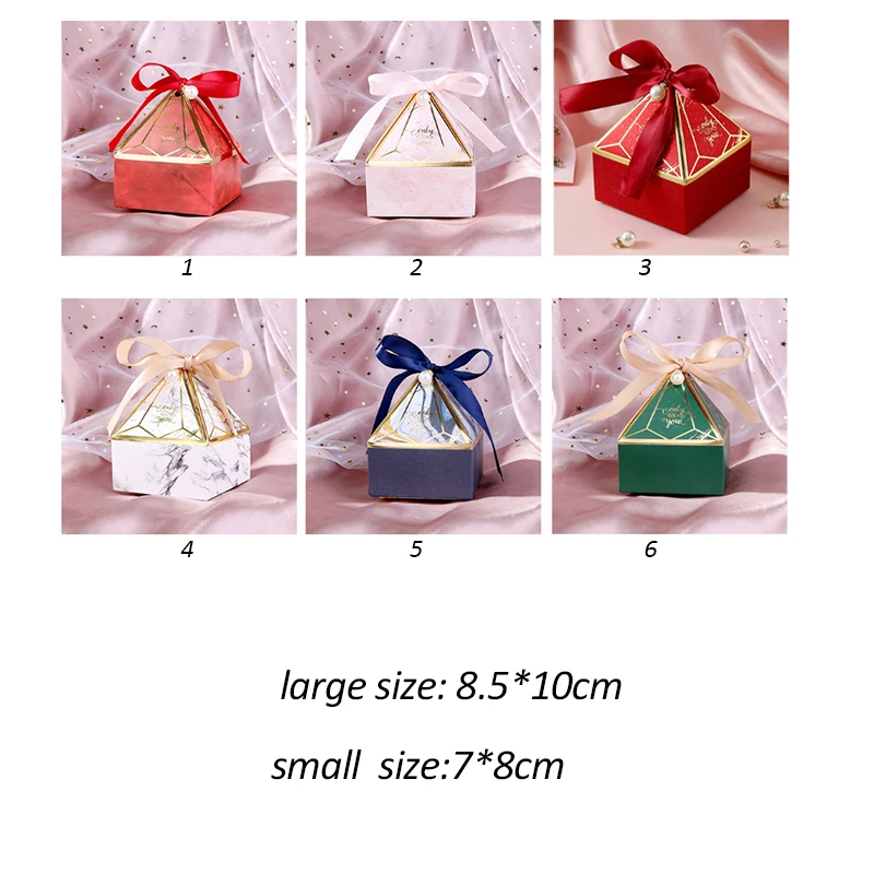 Colorful Navy Blue Pink Candy Birthday Wedding Party Favor Boxes with ...