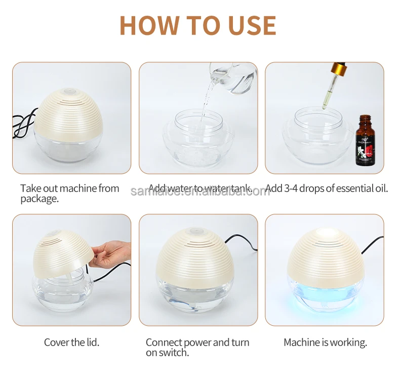 Portable Mini Air Humidifier Led Light Air Revitalisor Water Air Washer ...