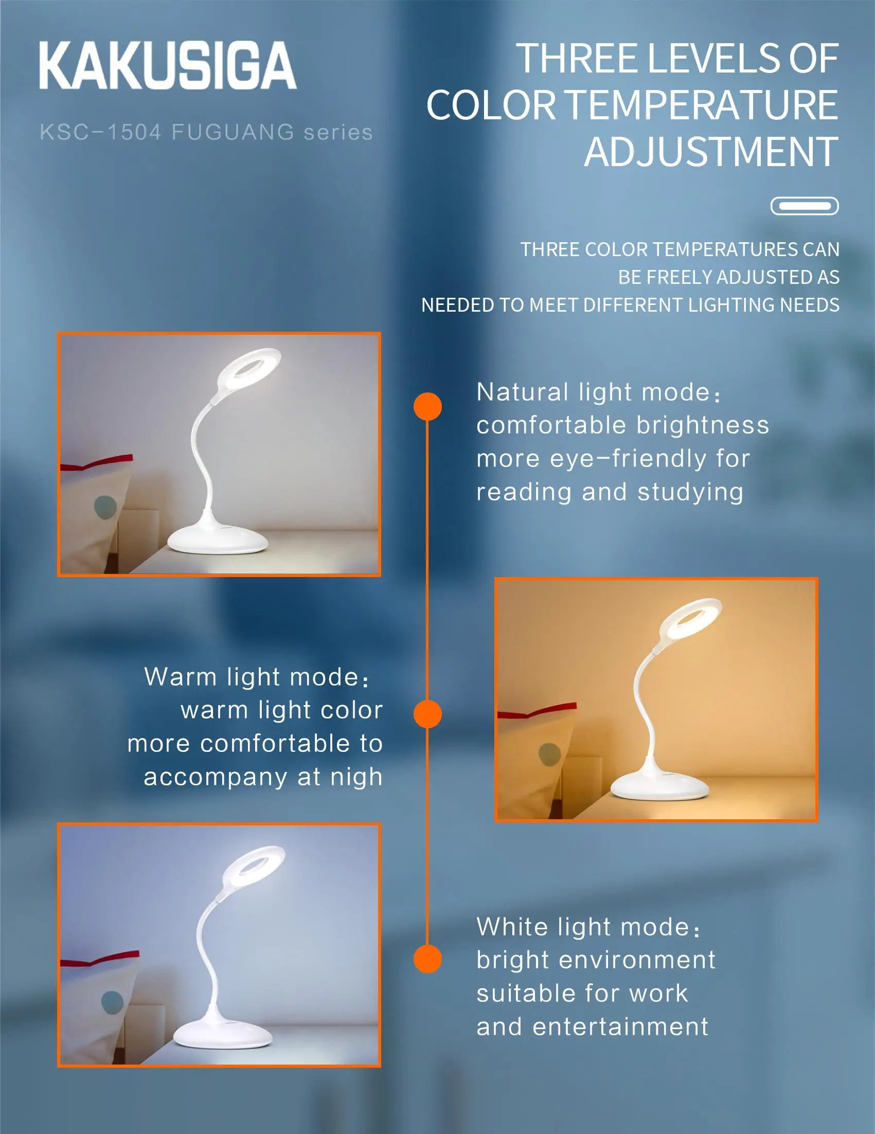 KAKUSIGA 360° Universal Touch LED Reading Table Lamp - Foldable ...