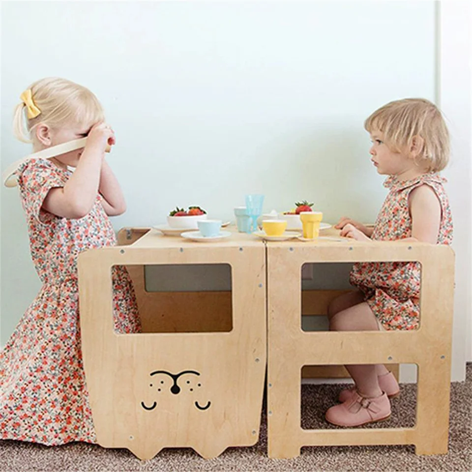 Custom Kid Foldable Kitchen Helper Step Stool Wooden Montessori ...