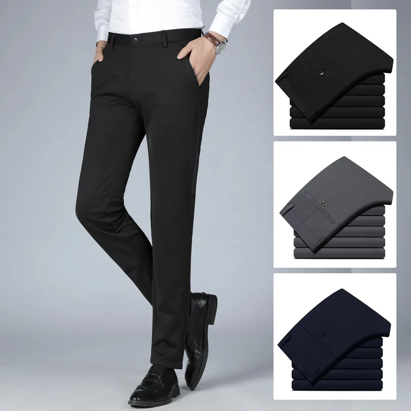 Men's Business Suit Pants - Formal Office Gentleman Trousers