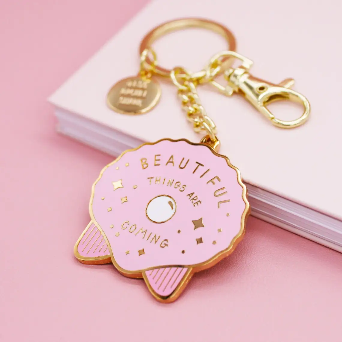 Beautiful Things Are Coming Enamel Key Ring - Mental Health Keychains