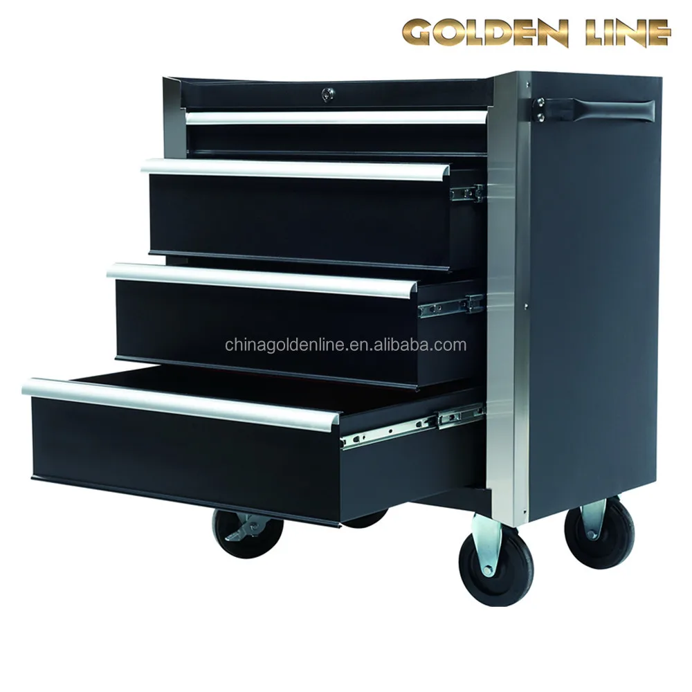 Lockable 4 Drawers Metal Workshop Tool Chest Cabinet Heavy Duty Toolbox ...