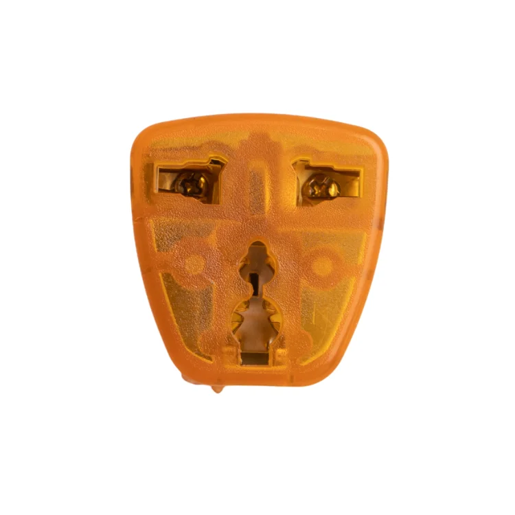 Transparent Conversion 2 Pin Electric Round Adapter Plug Orange Blue ...