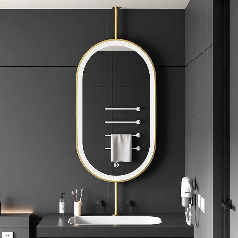 Bathroom Hanging Mirror With Led Light Home Hotel Cosmetic Mirror Full ...