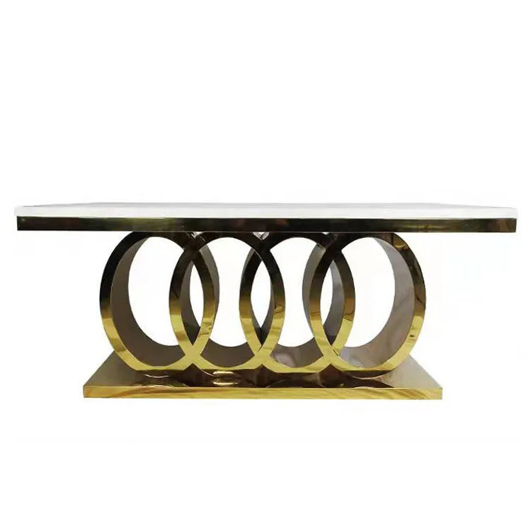 Customized Stainless Steel Dining Table Set 6 Seater