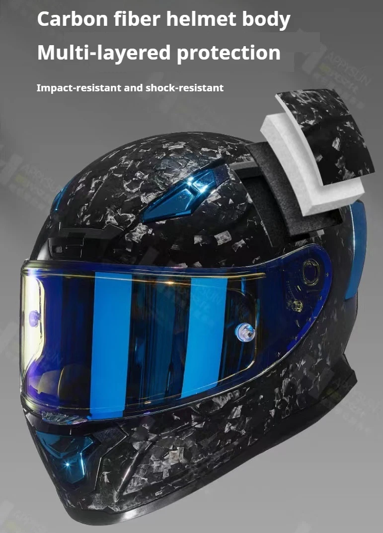 Custom Full Face Motorcycle Helmets - Carbon Fiber Safety