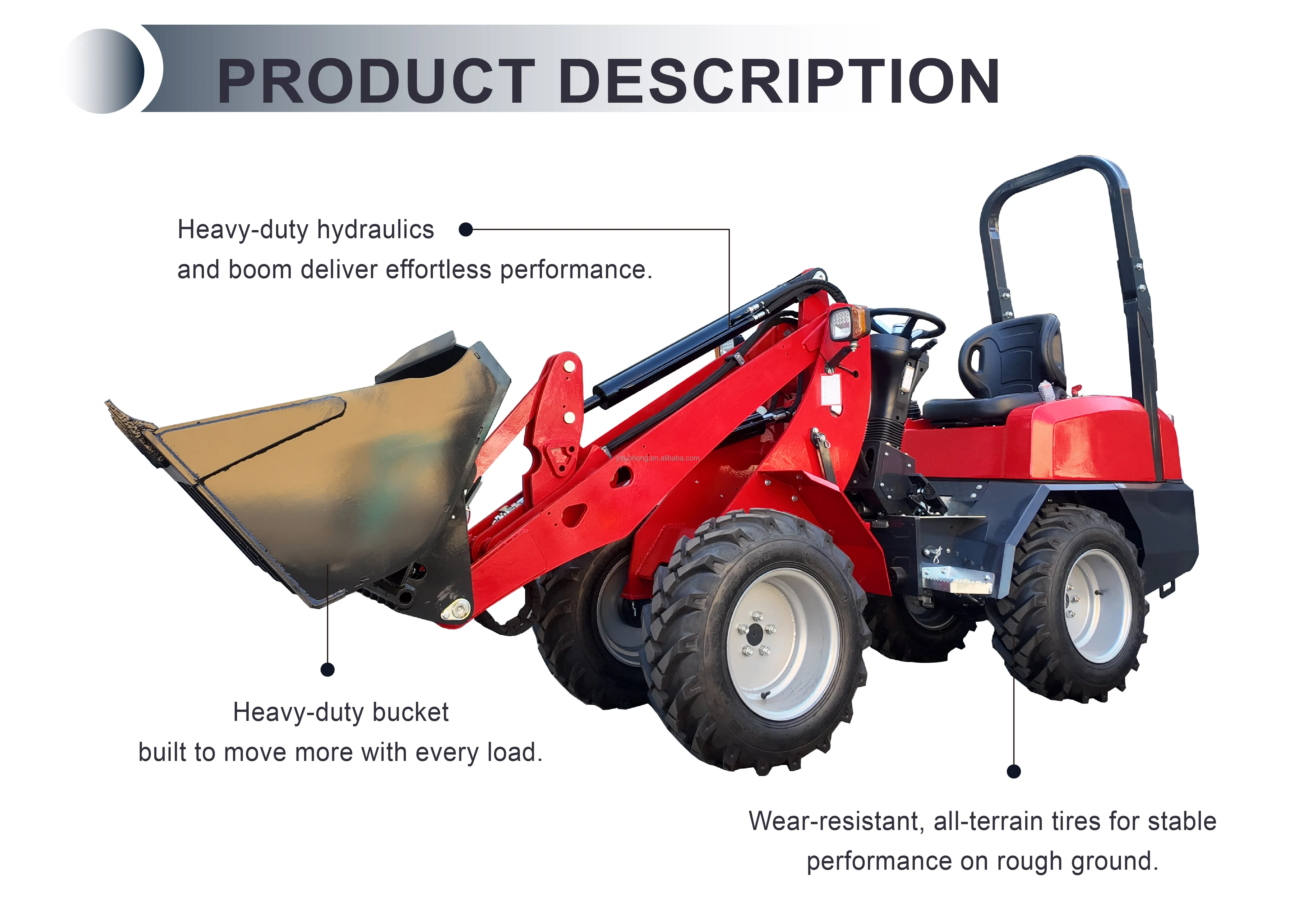 Mini Loader 4WD Tractor with Front End Loader - 1 Ton Capacity