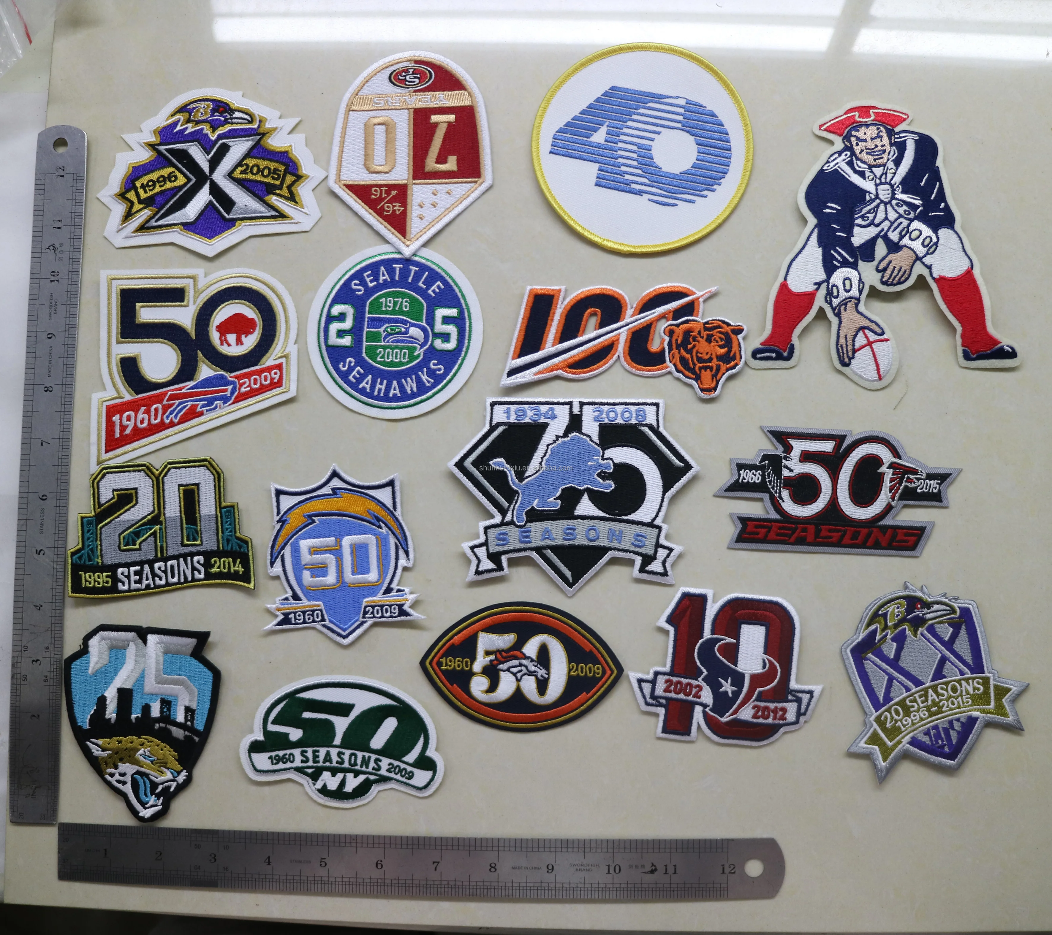 3 Inch Embroidered Patches for Various Football Teams