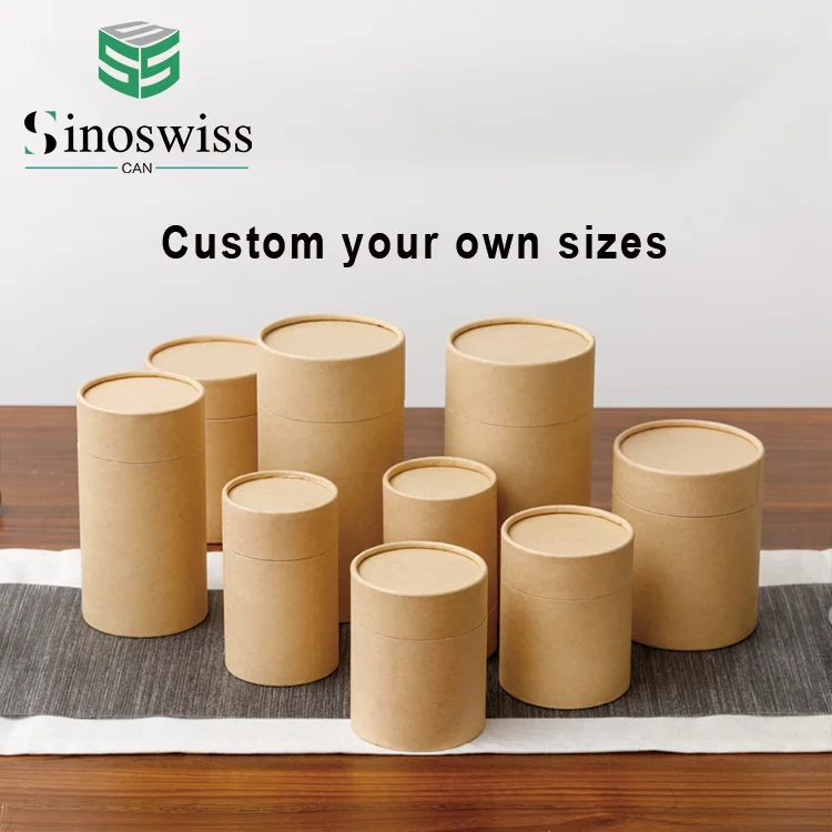 Custom Eco Friendly Carton Cylinder Kraft Paper Boxes