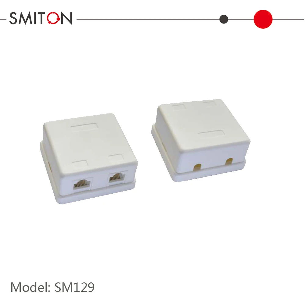 Rj45 8pin Connection Box Dual Port Network Outlet Box - Buy Rj45 8pin ...