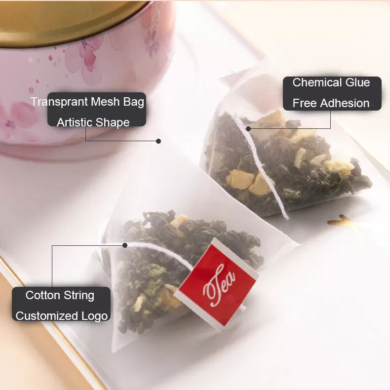 Customized Logo Empty Green Tea Filter Bag - Nylon Triangle