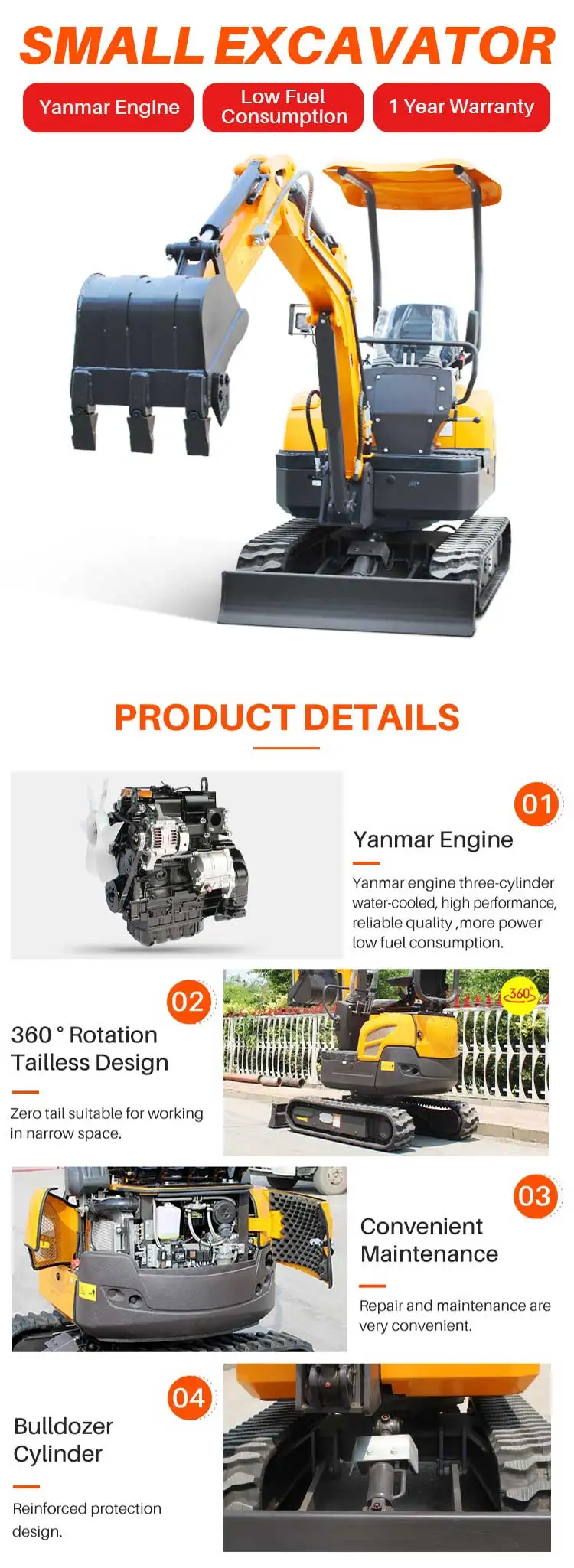 CE/EPA Swing Boom Mini Excavators Mini Digger 1.2ton 2 Ton 3.5 Ton ...