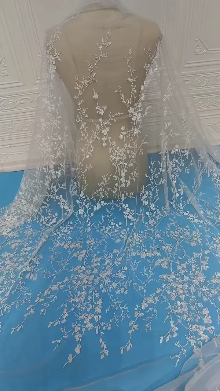 Delace Floral Embroidery Lace Adorn With Flower Plants For Bridal Lace ...