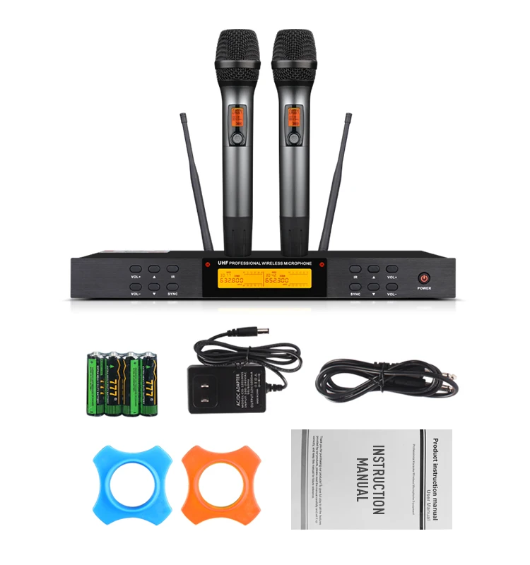 Lmbgm Uw100r Wireless Microphone Professional One Drag Two Microphones ...