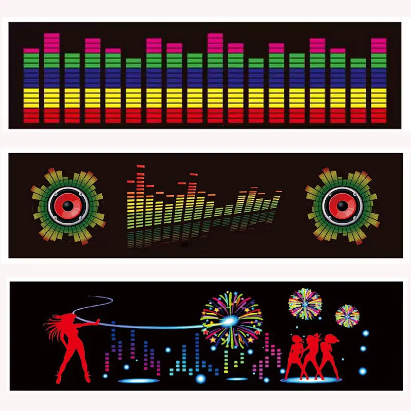Hot Sell Windshield Sound Activated Equalizer El Car Sticker Led Light ...