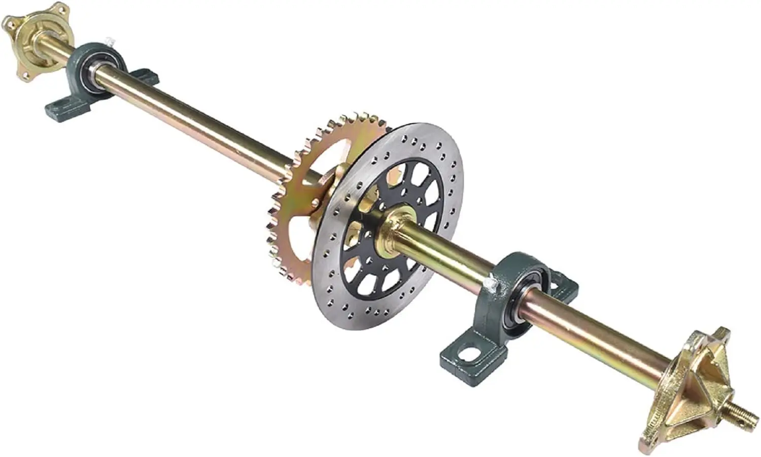 Go Kart Axle Kit 44in | Live Rear Axle with Sprocket & Brake | Ideal ...