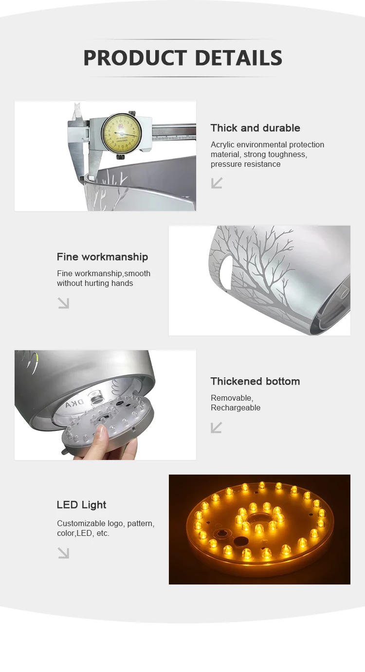 LED Acrylic Large Bucket with Handles Pj Illuminated Ice Buckets Led ...