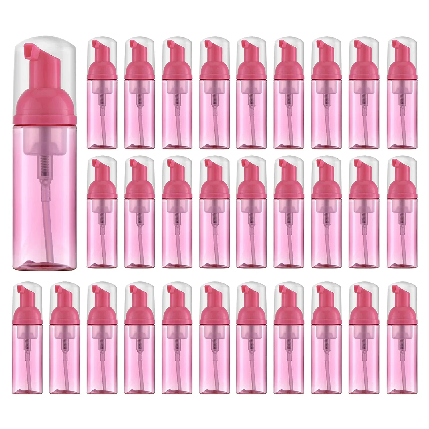 30ml 50ml Empty Facial Foaming Pink God Plastic Lash Shampoo Bottles