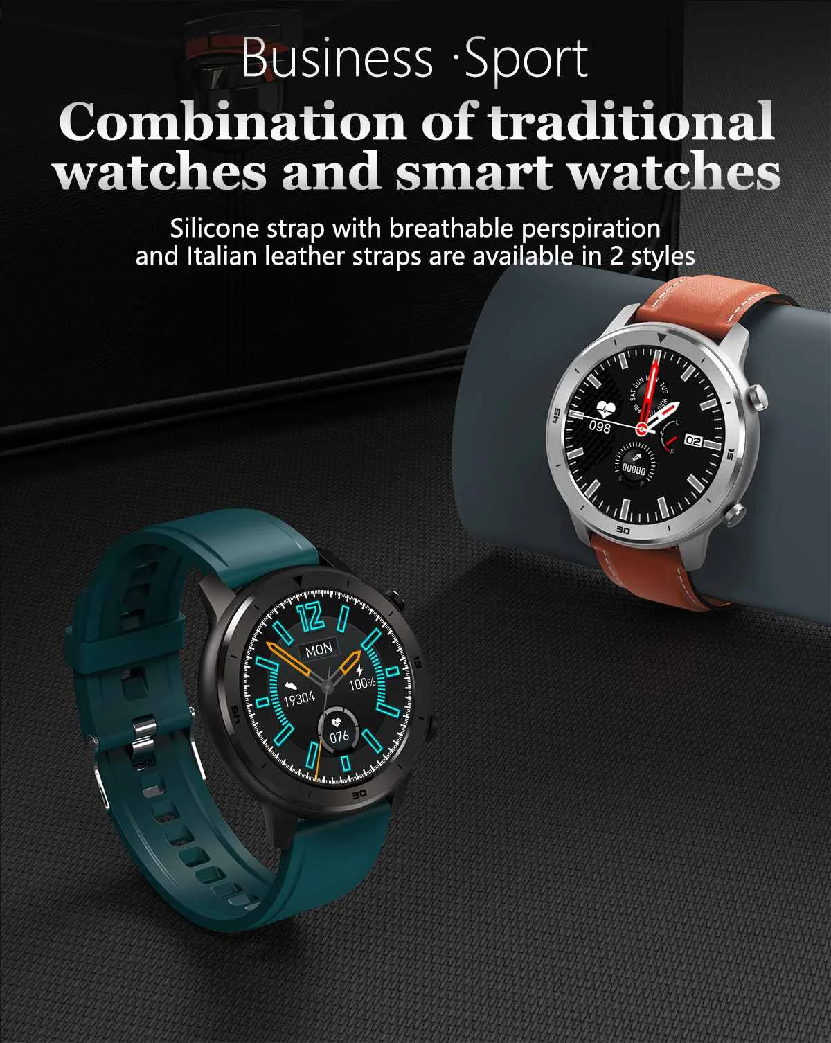 Dt78 Smart Watch For Men Ip68 Waterproof Full Touch Screen Smartwatch ...