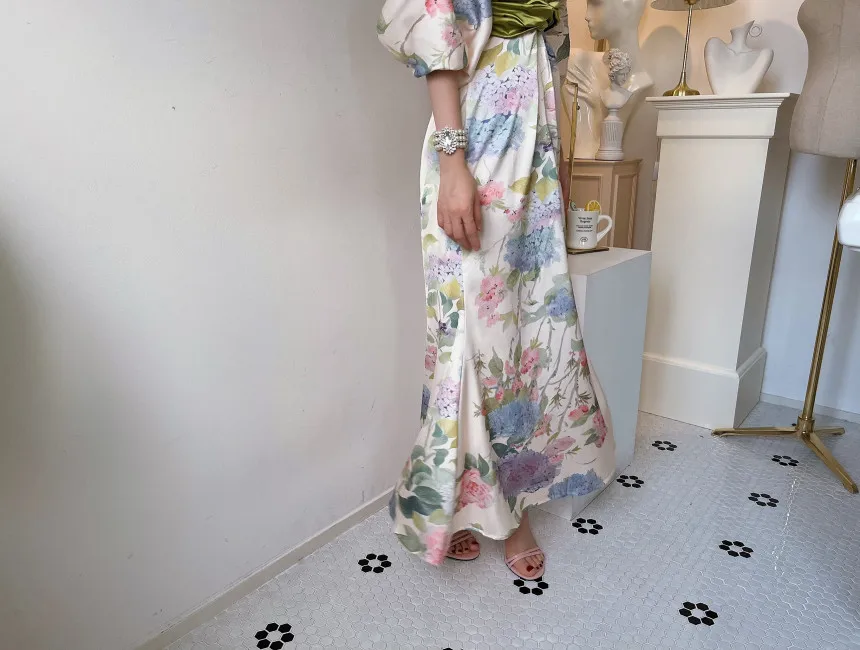 Wholesale 2023 Korean Chic Summer French Elegant V-neck Floral Print ...