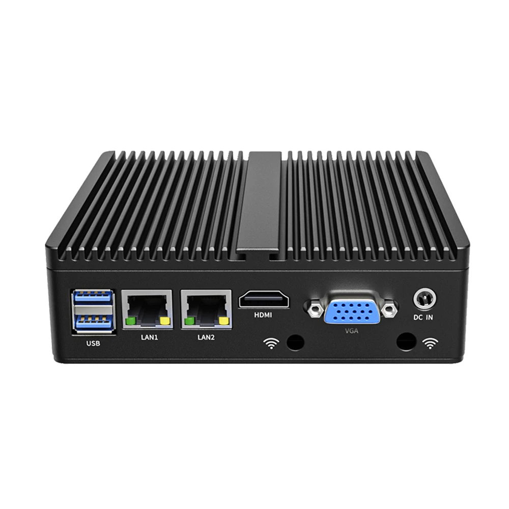 RS485 RS232 Dual Nic RJ45 Mini Fanless Computer Intel Celeron J4125 HD-MI VGA Dual Display ...