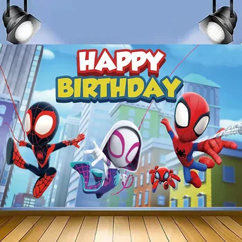Spidey And His Amazing Friends Photography Backgrounds Vinyl Cloth ...
