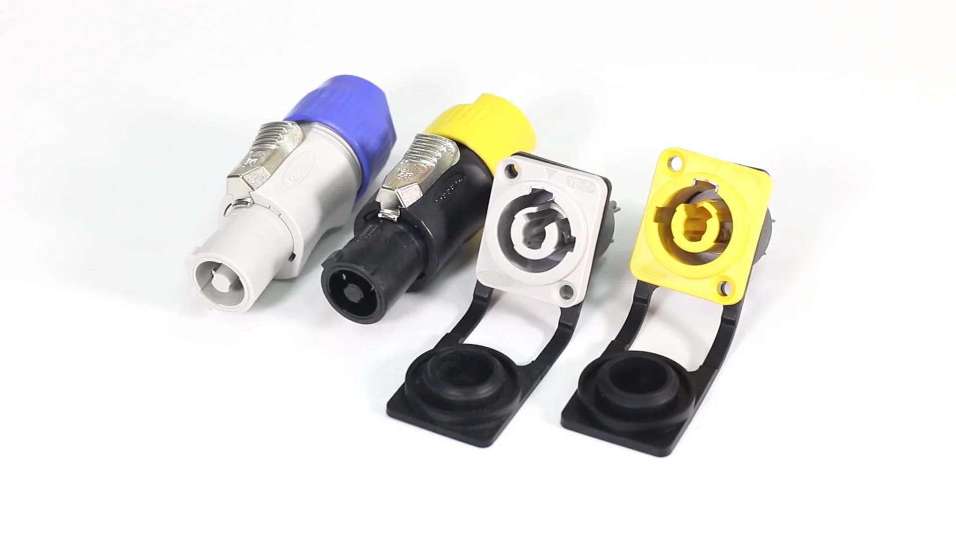 Cnlinko Gray Pbt Plastic 3 Pin Power-in Female Powercon Plug Socket ...